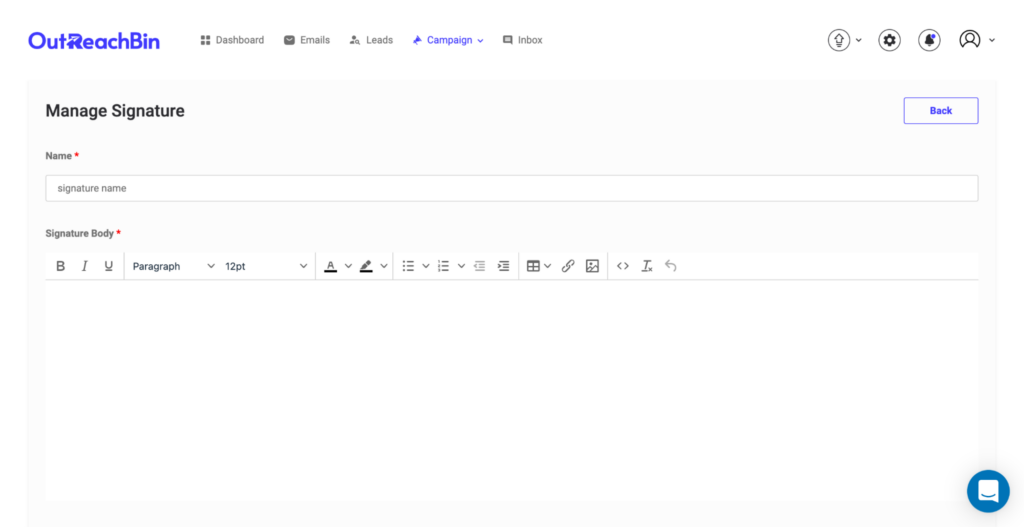 How To Create And Add A Signature OutreachBin Outbound Email Warmup 